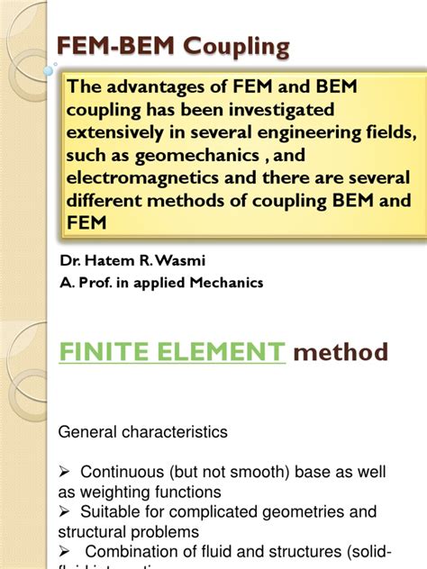 fem bem coupling pdf pdf boundary element method finite element method
