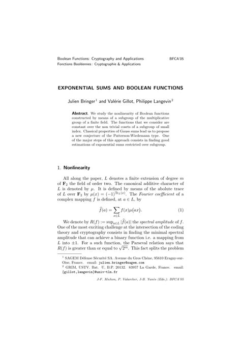pdf boolean functions cryptography and applications exponential sums and boolean functions