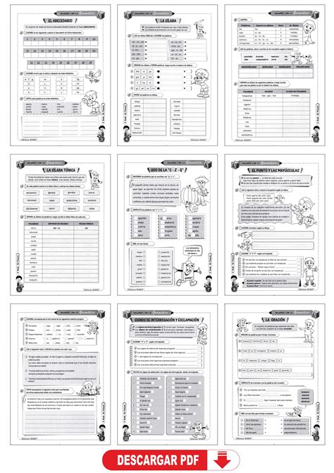 Cuaderno de Gramática actividades y ejercicios para 2º grado I PARTE