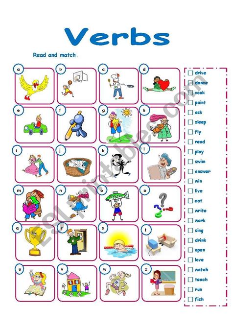Free Printable Worksheets On Verbs