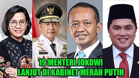 19 Menteri Era Jokowi Yang Lanjut Di Kabinet Merah Putih Prabowo Sri