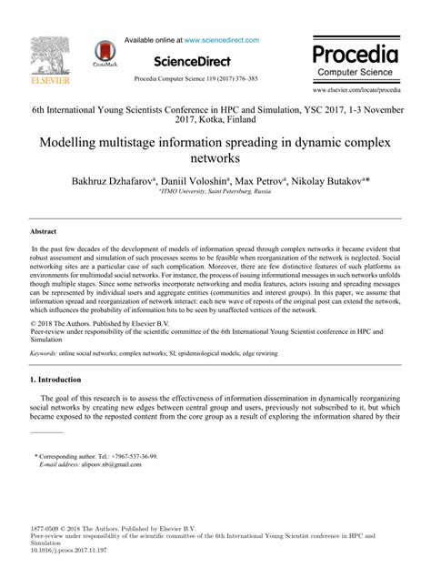 pdf modelling multistage information spreading in dynamic complex networks