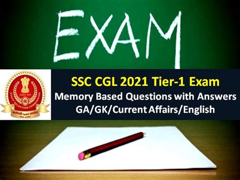 SSC CGL 2021 Exam Memory Based General Awareness GA Questions With
