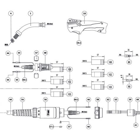 Palnik spawalniczy MIG MAG chłodzony gazem EVO MB 25 3m Alu 1050256