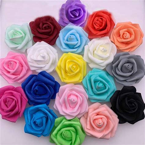 100pcs 50pcs 25pcs 7cm PE Cabeça De Espuma De Rosa De Bricolage Flores