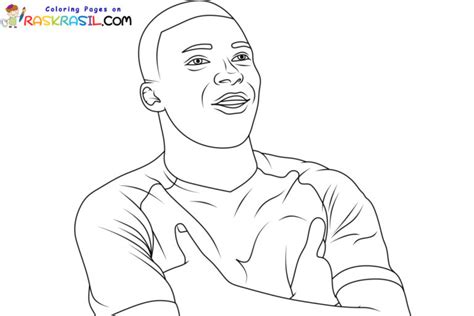 Coloriage Kylian Mbappé à imprimer