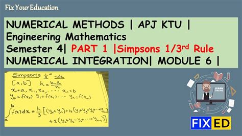 numerical integration simpson s rule part 1 b tech s4 engineering mathematics module 6