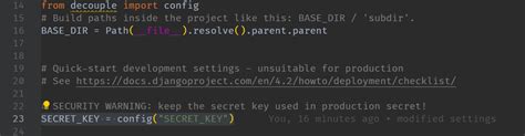 python hiding secret key in django project on github after uploading project stack overflow