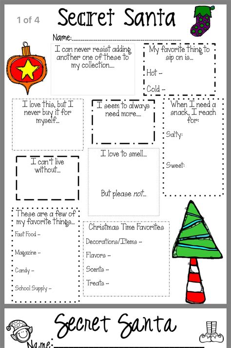 Printable Secret Santa Forms