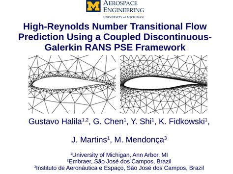 pdf presentation for high reynolds number transitional flow prediction using a coupled