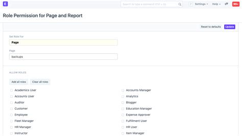 Role Permission For Page And Report