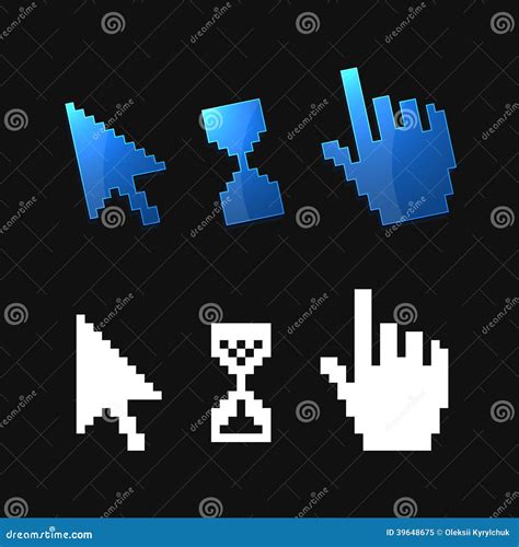 Pixel D Cursors Icons Cartoon Vector Cartoondealer