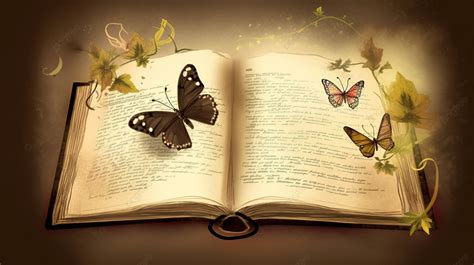Fondo Se Muestra Un Libro Abierto Con Mariposas Fondo Poema Fotos