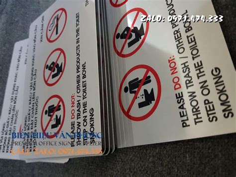 Biển Không bỏ rác bồn cầu Bảng cấm bỏ rác bồn cầu