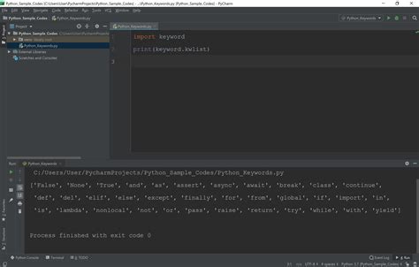 Python Tutorials Keywords Reserved Words