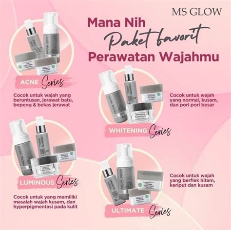 Jual PAKET WAJAH MS GLOW WHITENING ACNE LUMINOUS ULTIMATE WHITE DNA