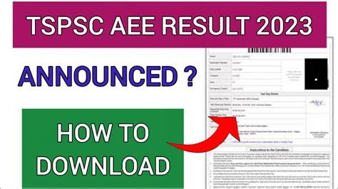TSPSC AEE Result 2023 How To Check TSPSC AEE Result 2023 YouTube