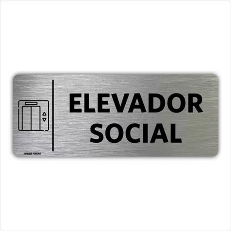 Placas Elevador Social Elevador Servi O X Cm Frete Gr Tis