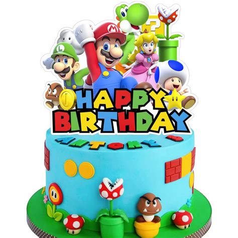 Mario Birthday Party Supplies Cake Topper Decorations For Mario Party