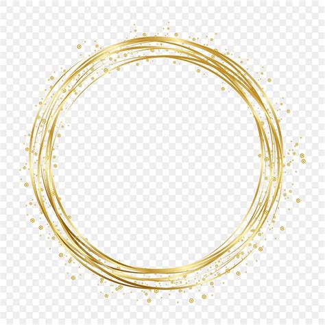 Diseño De Círculo Dorado Brillante En Resplandor PNG dibujos Resumen
