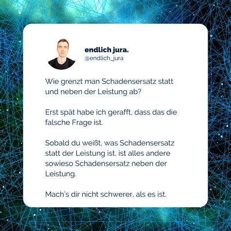 Wie Grenzt Man Schadensersatz Statt Und Neben Der Leistung Ab