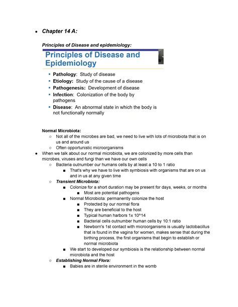 Chapter Principles Of Disease And Epidemiology Chapter A