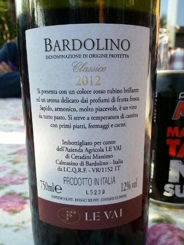 2012 Le Vai Bardolino Chiaretto Classico Vivino US