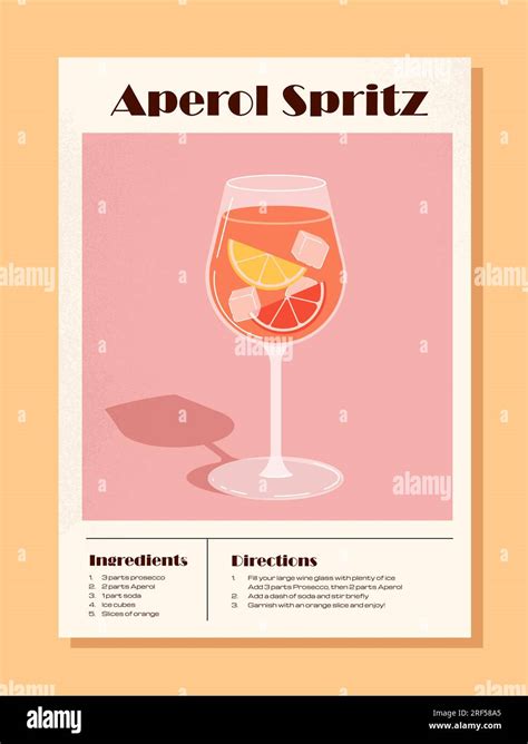 Aperol Spritz Cocktail Recipe Vector Concept Stock Vector Image Art