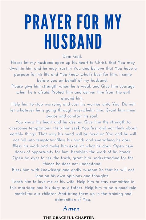 Prayers For Your Husband Printable