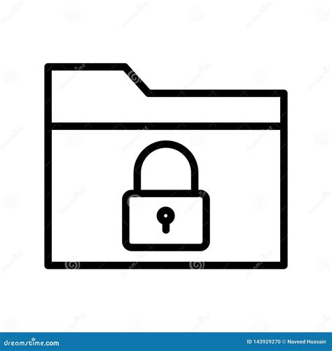 Secure Folder Thin Line Vector Icon Stock Illustration Illustration