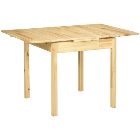 Homcom Mesa De Comedor Plegable De Madera Mesa De Cocina Con Alas