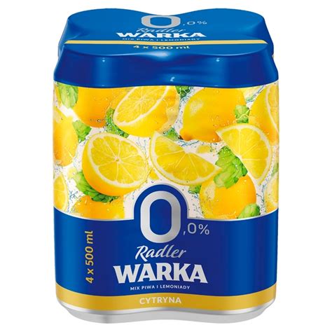Warka Radler Piwo bezalkoholowe z lemoniadą o smaku cytrusowym 4 x 500
