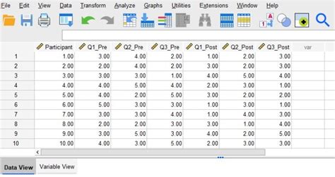 how to set up pretest posttest data for your dnp project