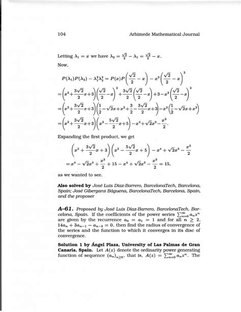 pdf solution of a generating function problem