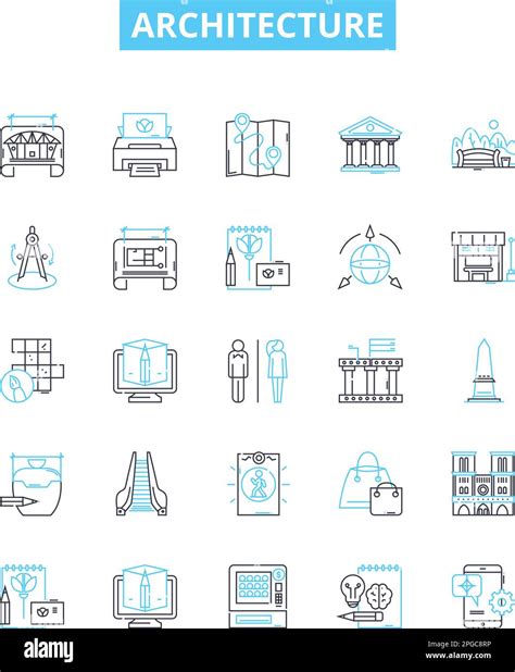 Architecture Vector Line Icons Set Structure Design Facade Building
