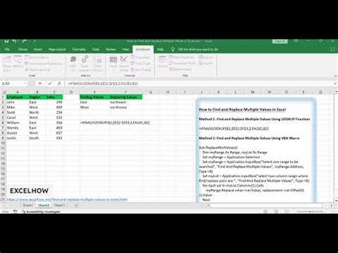 How To Find And Replace Multiple Values In Excel YouTube