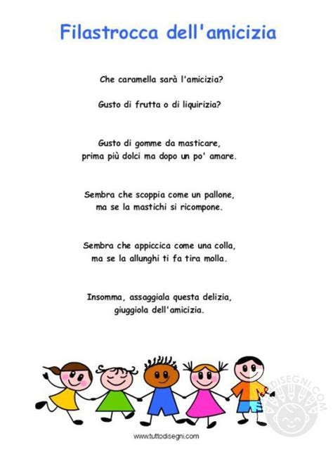 Filastrocca Dell Amicizia TuttoDisegni