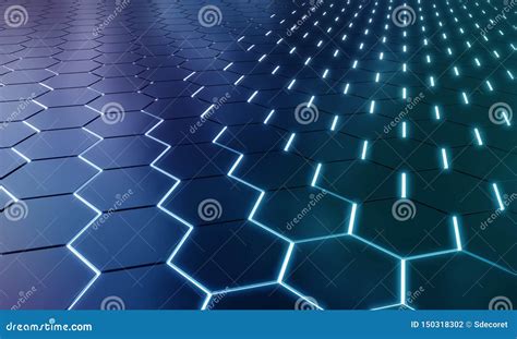 El Brillar Intensamente Modelo Negro Y Azul Del Fondo De Los Hex Gonos
