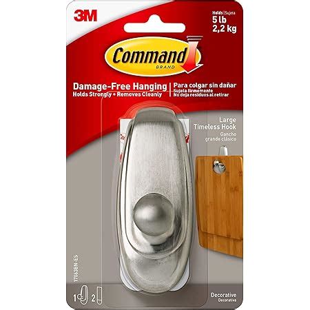 Amazon Command Large Forever Classic Metal Hook Brushed Nickel