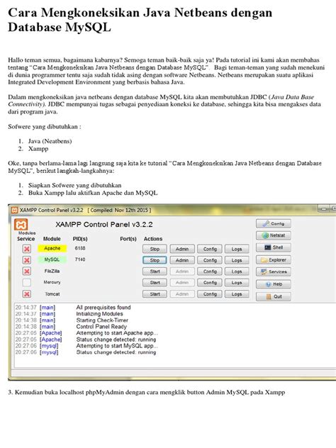 koneksi java netbeans dengan database mysql pdf