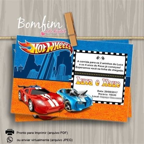 Convite Hot Wheels Para Editar E Imprimir Modelos Modelos De