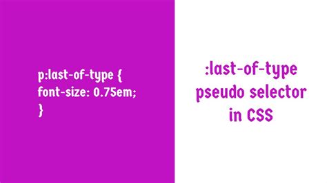 last of type pseudo class selector in css youtube