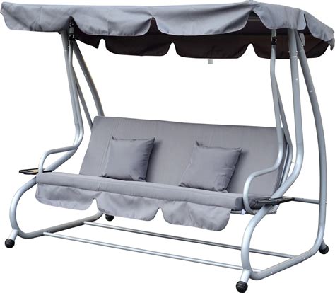 Outsunny 3 Seater Garden Swing Seat Bed Outdoor Swing Chair Bench