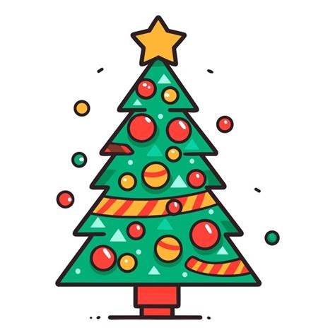 Ilustración de vector de árbol de navidad Vector Premium