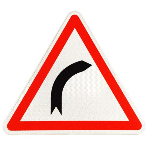 Panneau A1A Virage à droite dangereux WPSignalisation
