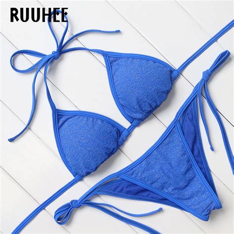 Ruuhee Swimsuit Women Two Pieces Bath Suits Bikini Set Sexy Bandage Brazilian Swimwear Woman