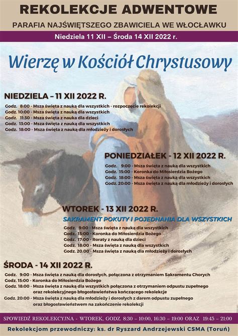 Zaproszenie do udziału w rekolekcjach adwentowych Aktualności