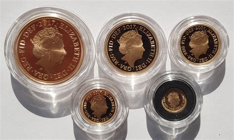 2017 5 Coin Gold Proof Sovereign Set M J Hughes Coins