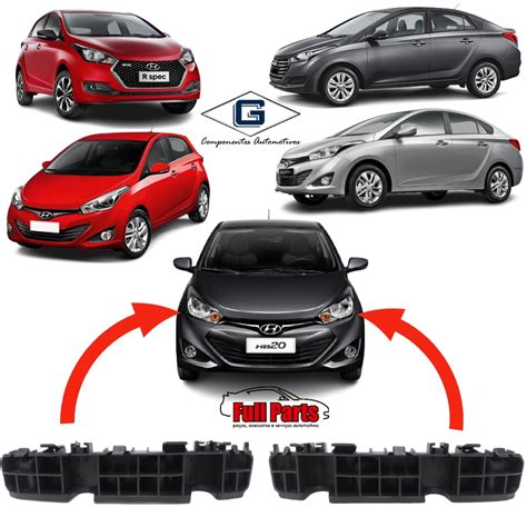 Par Guia Suporte Parachoque Dianteiro Hyundai Hb20 Hatch Sedan 2012