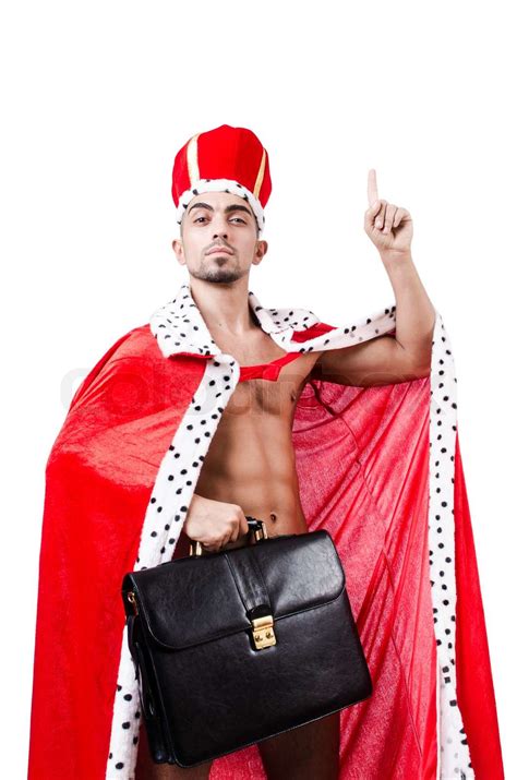 Naked König auf dem weißen isoliert Stock Bild Colourbox